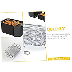 Air fryer liner Inner Basket Toast Three- Kitchen Oven Dehydrator Non-stick Dehydration Round Multi- Grill Fryer Steaming Tool Convenient Cooling Grilling Racks for Cooker Outdoor Stockpot Acce (Colo