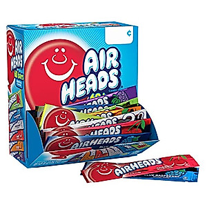 Airheads Candy Bars, Variety Bulk Box, Chewy Full Size Fruit Taffy, Gifts, Holiday, Parties, Concessions, Pantry, Non Melting, Party, 60 Individually Wrapped Full Size Bars