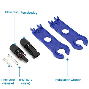 24 Pcs Solar Connector with Spanners 12 Pairs Waterproof Solar Panel Connector Male/Female 10AWG Replacement