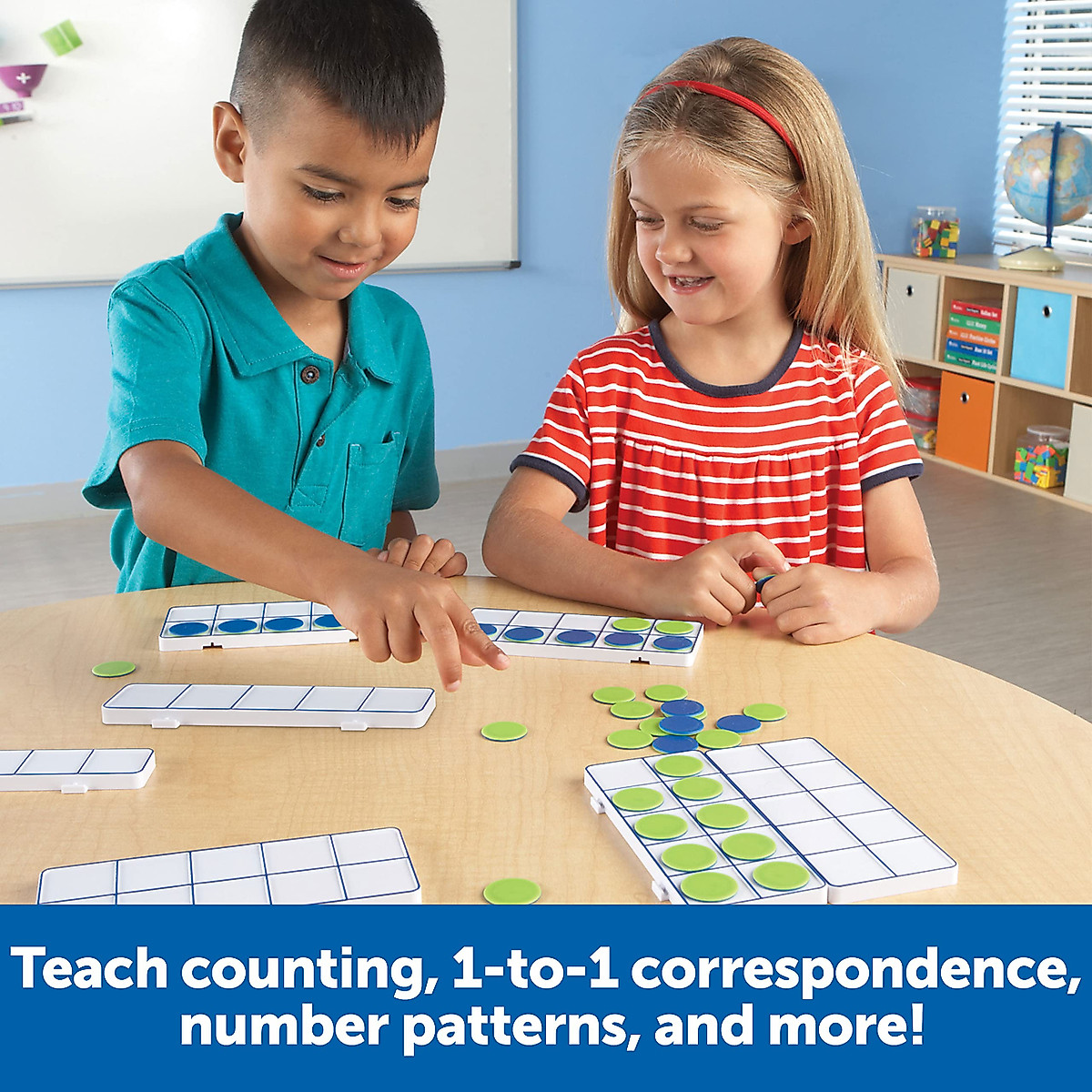 Learning Resources Connecting Ten-Frame Trays, 165 Pieces