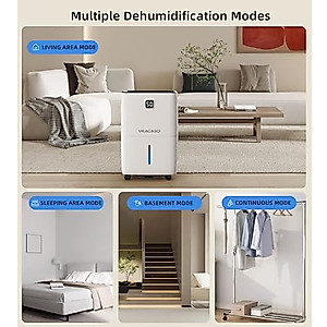 5500 Sq. Ft Dehumidifier for Basement with Drain Hose, VEAGASO 80 Pints Dehumidifiers for Home Large Room Bathroom with Water Tank, Intelligent Humidity Control, Auto Defrost, 24H Timer, Child Lock