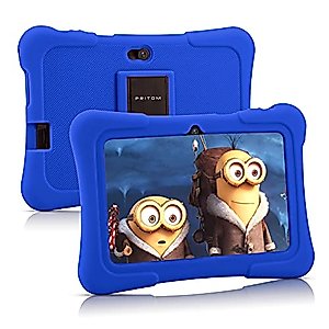PRITOM 7 inch Kids Tablet, Quad Core Android 10, 32 GB ROM, WiFi, Bluetooth, Dual Camera, Educationl, Games, Parental Control, Kids Software Pre-Installed with Kids-Tablet Case(DB