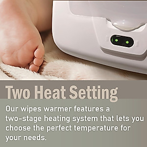 GOGO Pure Baby Wet Wipe Warmer and Wet Wipe Dispenser, Advanced Features - 4 Bright Auto Off LED Ample Lights for Nighttime Changes, Dual Heat for Baby's Comfort, Improved Design and Only at Amazon