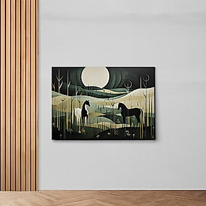 Majestic Black Stallion Galloping In The Clouds, Black Horse On Salt Flats, Canvas Print, Black Horse Print, Black Horse Wall Art