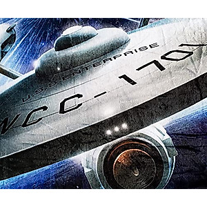 Star Trek: The Original Series USS Enterprise Plush Throw Blanket | Soft Fleece Blanket Cover, Cozy Sherpa Wrap For Sofa And Bed, Home Decor Room Essentials | Gifts And Collectibles | 45 x 60 Inches