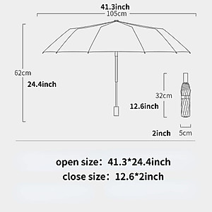 Travel Umbrella for Rain Protection Sun-Folding UV Umbrella Windproof Compact Auto Open Close (black)
