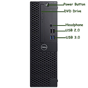 Dell Optiplex 3060 SFF Computer Desktop PC, Intel Core i5-8400 2.80GHz Processor, 16GB DDR4 Ram, 1TB Solid State Drive, HDMI, Wireless Keyboard Mouse, WiFi & Bluetooth, Windows 10 (Renewed)