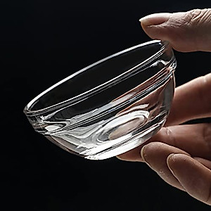 JHNIF 12pcs Clear Glass Soy Sauce Dipping Bowls Side Dishes for Snack Sushi Fruit Appetizer Dessert. 3 Inch