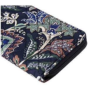 Vera Bradley Women's Cotton Accordion Wristlet With RFID Protection, Java Navy Camo - Recycled Cotton, One Size