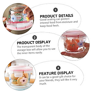 FELTECHELECTR Sealed Glass Box Containers Kitchen Storage Practical Container Durable Container Baby Food Airtight Storage Container Seal Food Container Sealed Food Case Small