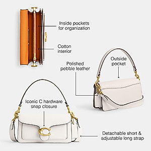 COACH Polished Pebble Leather Tabby Shoulder Bag 20, Chalk