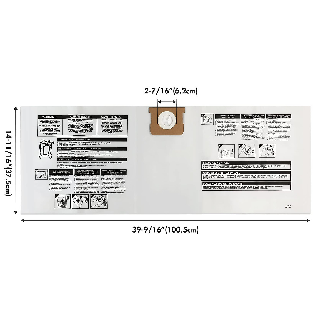 Shop-Vac 12 Gallon 5.5 Peak HP Wet/Dry Vacuum+10-14 Gallon Disposable Collection Filter Bag