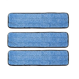 Real Clean 18 inch Microfiber Wet Mop Refill Pads for Flat Microfiber Mop Frames (Pack of 3)