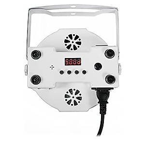 (6) Rockville RockPAR50 LED RGB Compact Par Can DJ/Club/Stage DMX Wash Light - White Bundle with (1) RDX3M25 25 Foot 3 Pin DMX Lighting Cable, (5) RDX3M10 10 Foot 3 Pin DMX Lighting Cable (12 Items)