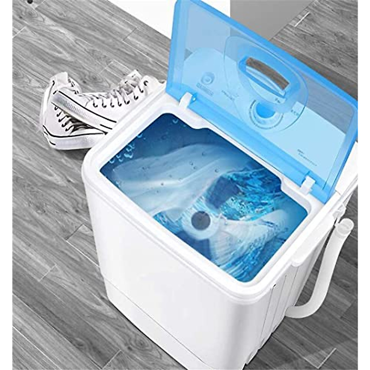 MingrXieh Portable Washing Machine and Mini Electric Shoe Washing Machine, 5.0Kg Automatic Washing Machine 2-4 Pairs of Shoes Washing Capacity, for Apartment Dormitory