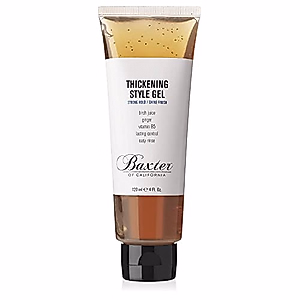 Baxter of California Thickening Style Gel for Men - Strong Hold and Shine Finish - Lasting Control, Easy Rinse - Birch Juice, Ginger, Vitamin B5 - 4 ounces