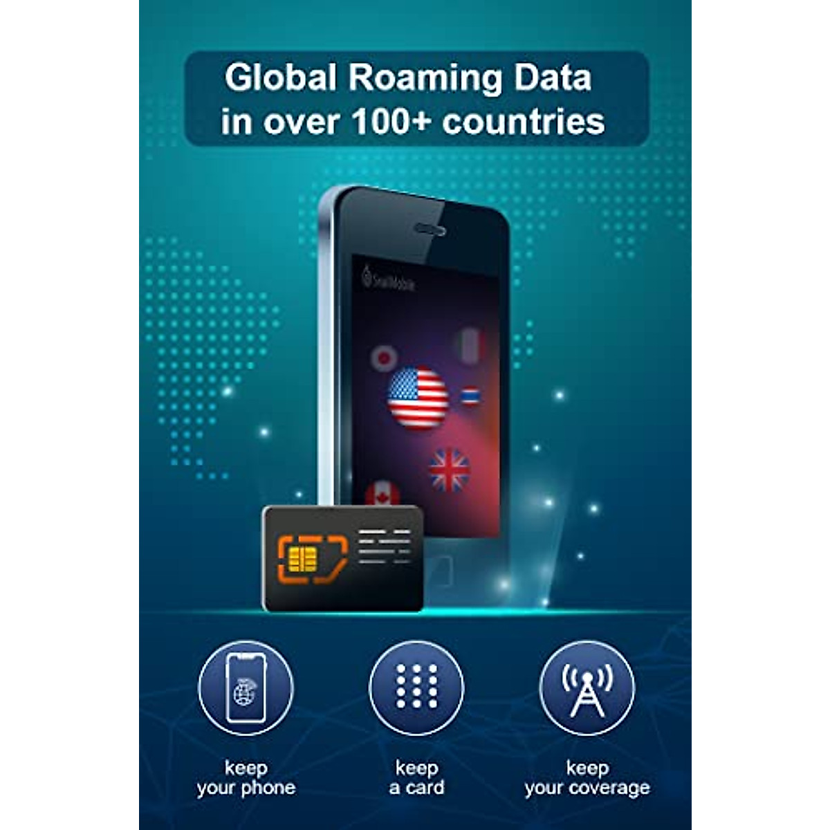 SnailMobile Japan Travel SIM Card,7 Days Unlimited Data 3-in-1 Prepaid International SIM Card for Business Travel with Unlocked Phone