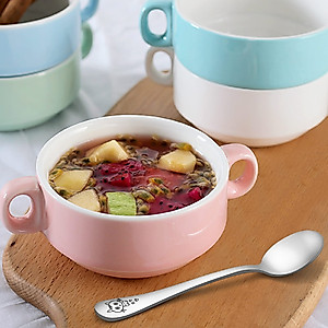 TeamFar Toddler Spoons, Stainless Steel Toddler Kids Spoon Set Silverware, Non Toxic & Healthy, Cute Animals & Attached Travel Case - 6 Pieces