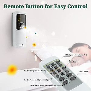 HOUSEHOLD WORLD Automatic Air Freshener Dispenser, LED Display Wall Mount/Freestanding Battery Powered (Not Included) Aerosol Spray Dispenser for Home, Bathroom, Hotel, Office, Commercial (White)