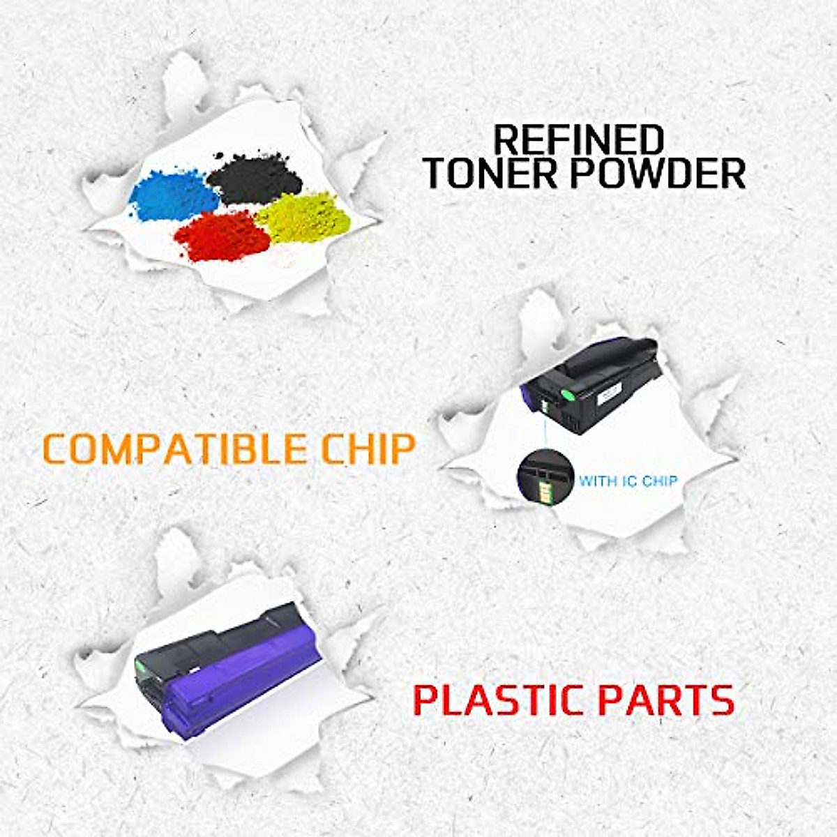 4 Color Compatible Toner Cartridges SP C250 C261 High Capacity 2300 Pages for Black Cyan Magenta Yellow for RICOH Aficio SP C250DN C250SF C261SFN C261SFNw C261DNw Laser Printers VICTORSTAR