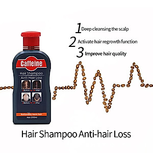 Hotiary Caffeine Hair Growth Shampoo, Hair Loss Treatment Shampoo Strenthen Hair Root Promote Hair Regrowth Thickness Activate Scalp 6.76 fl oz