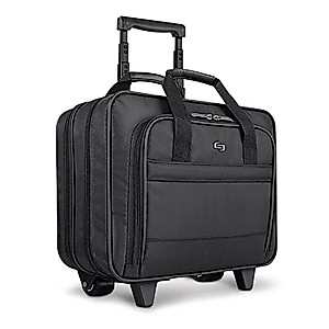 Solo Carnegie Rolling Laptop Bag, Black