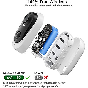 Heyall Cameras for Home Security: Battery Powered Outdoor Camera Wireless WiFi Home Surveillance with Spotlight & Siren Alarm 1080P Color Night Vision AI Motion Detection Sensor 2-Way Talk Cloud/SD