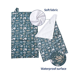 Baby Diaper Changing Pad Wipeable Portable Changing Pad, Foldable Travel Changing Mat for Baby, Newborns Toddlers Shower Gifts 2Pack（Star, 16"x27.6")