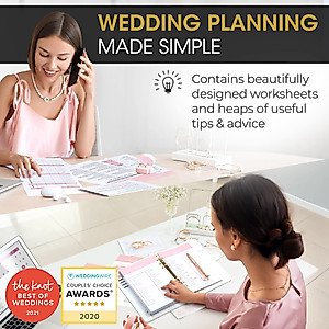 DELUXY The Ultimate Wedding Planner Book & Organizer For The Bride - Engagement Gifts, Wedding Gifts Binder Agenda, Knot Bridal Wedding Planning Book & Organizer Notebook With Checklists