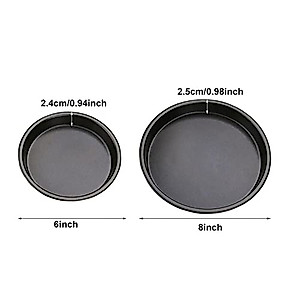 BYBYCD 6/8 Inch Round Pizza Pan Deep Dish Plate Tray Mold Non-Stick Carbon Steel Baking Tools(6inch)