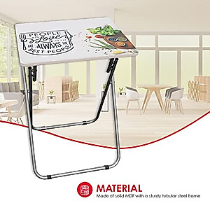Home Basics TT39161 Foldable TV Tray Table, 19.0 x 15.0 x 26.0, for The Love of Food (White)