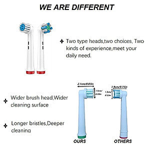 Benzili for Oral B Replacement Heads,Braun Replacement Brush Heads,Deep Cleaning Toothbrush Replacement Heads,Compatible with 7000/Pro 1000/9600/ 5000/3000/8000/-8 Pack