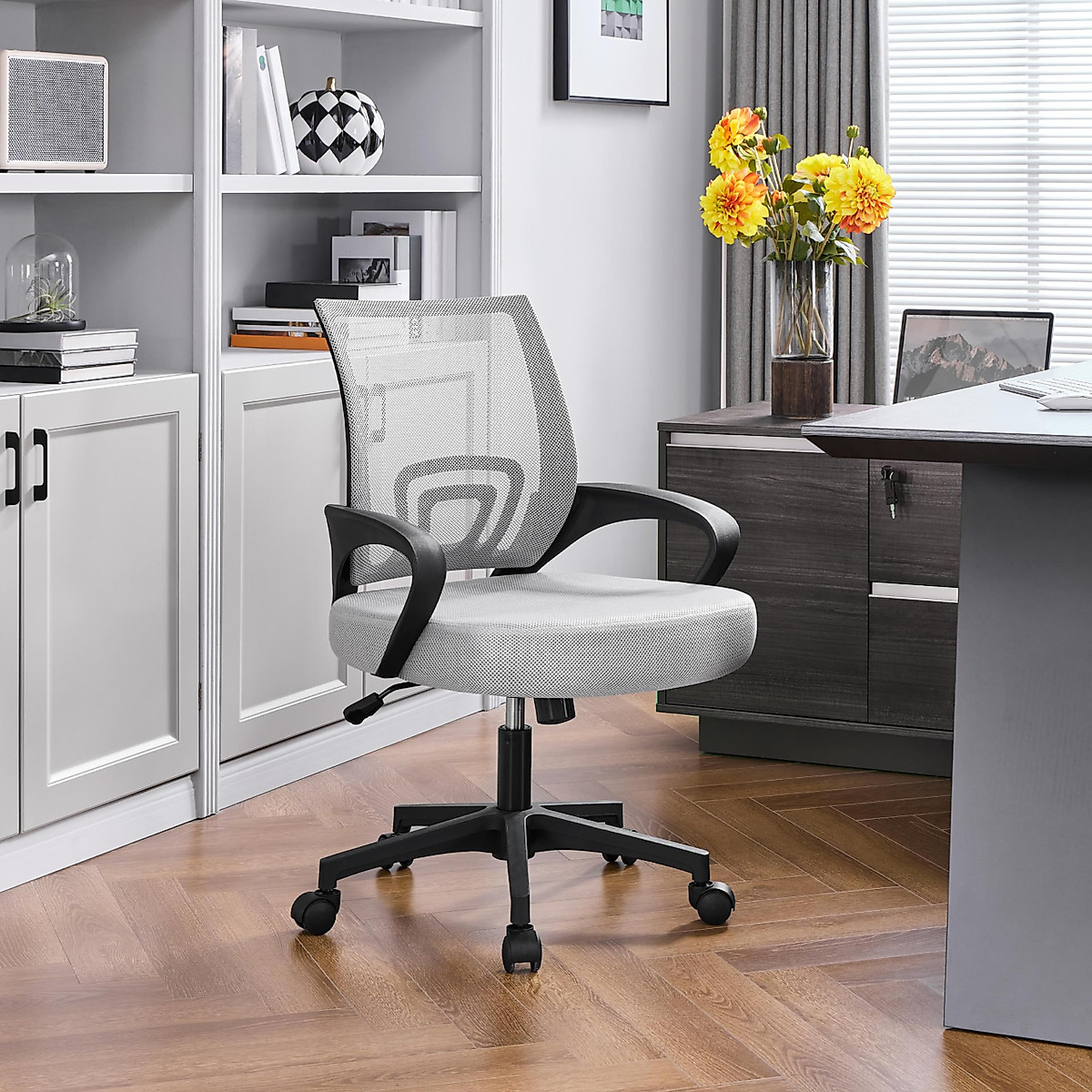 Topeakmart Executive Office Chair Computer Desk Chair Office Task Chair Study Work Chair Managerial Chair for Home Office Student Study Conference Room, Grey