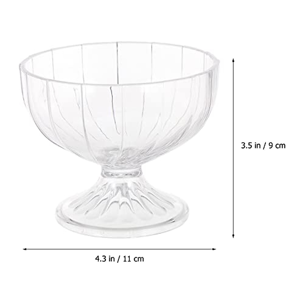 Beavorty 2pcs ice cream cup dessert cup container with lid footed trifle cups yogurt bowl Festival Cocktail Cup glass containers kids glasses Drinking Goblet child porridge cup plastic mini