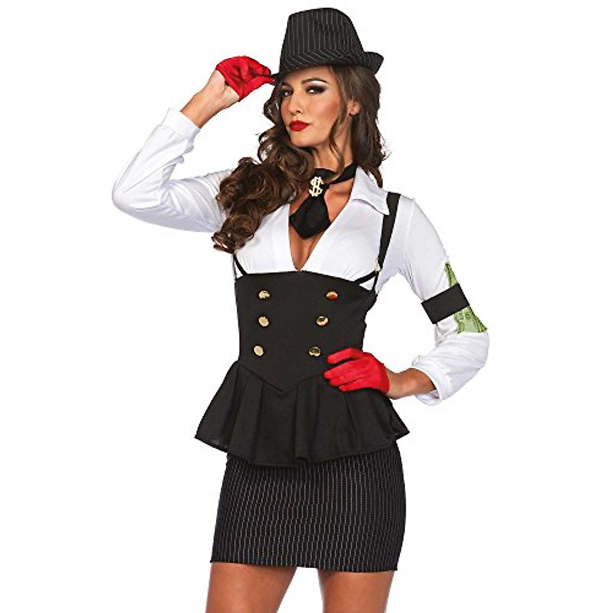 Leg Avenue Women's Machine Gun Molly, Black/White, Small