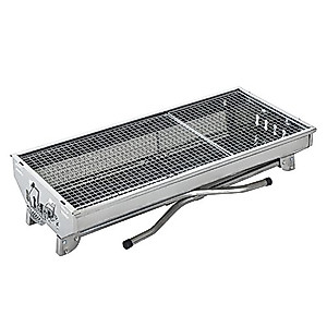 Outsunny 28" Stainless Steel Small Portable Folding Charcoal BBQ Grill Set