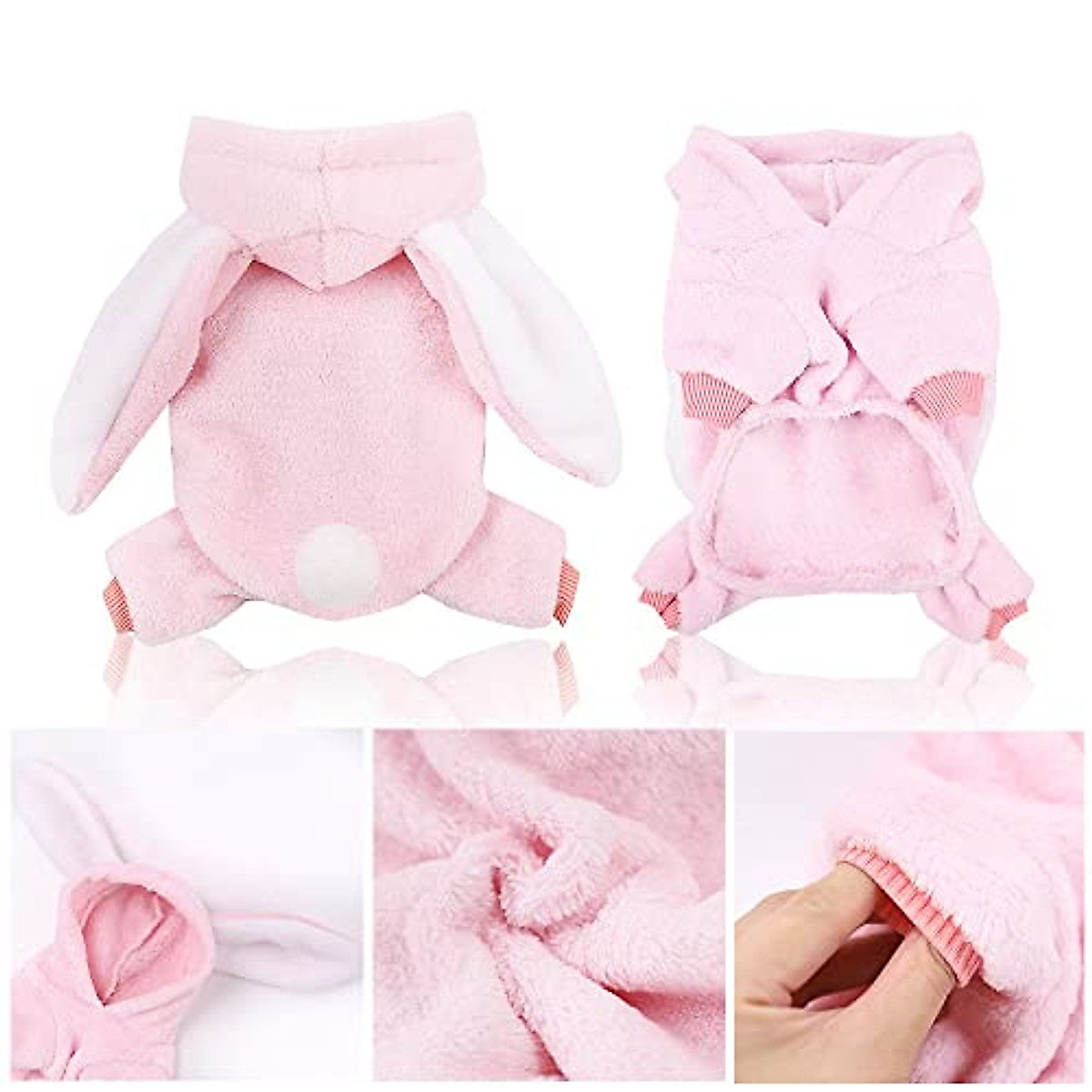 Cat Small Dog Rabbit Design Coat,Dog Warm Pajamas Onesie Pet Soft Winter Dog PJS Sweaters Outfit Stretchy Soft Doggy Jumpsuits Sweatshirt, XXL