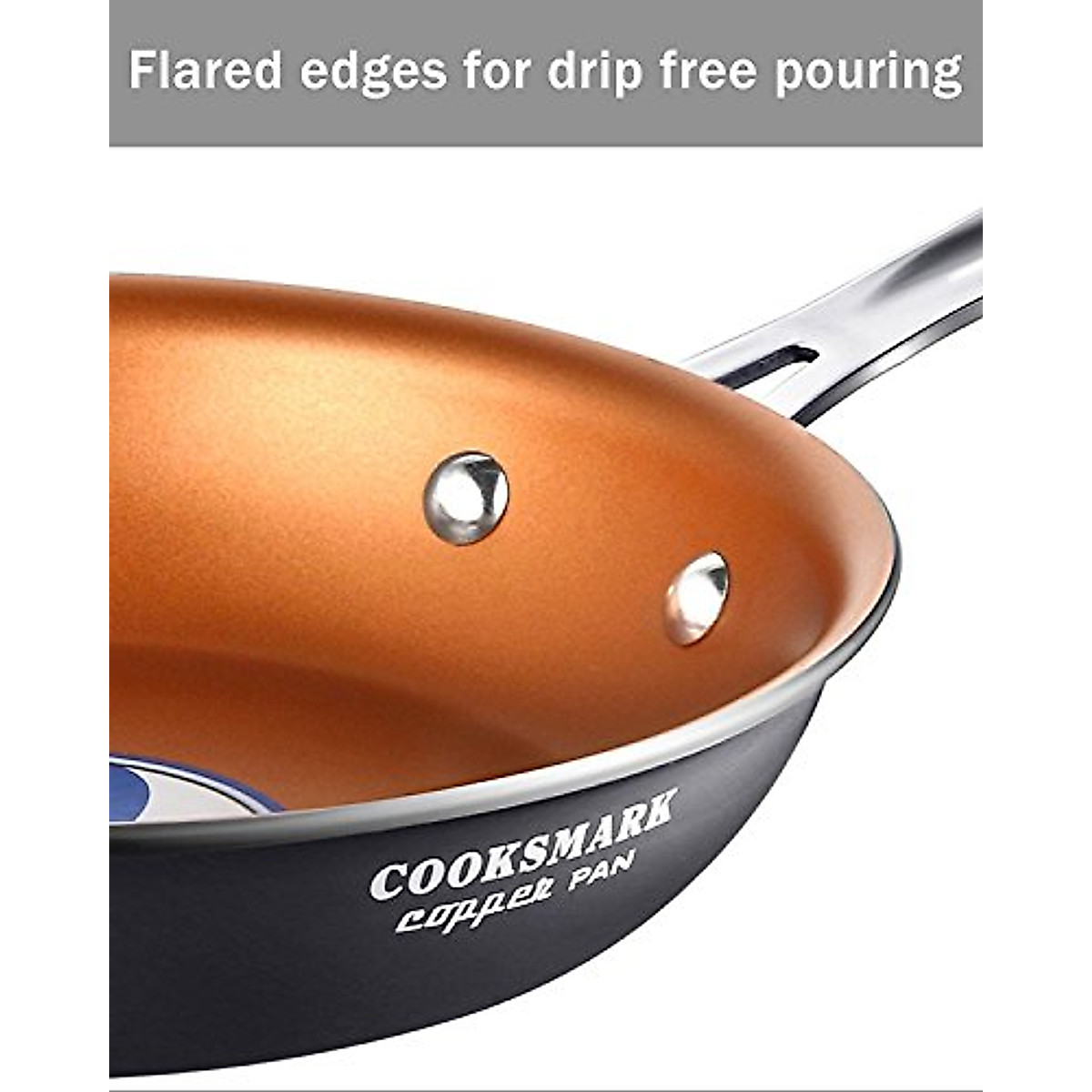 COOKSMARK Copper Pan 12-Inch Nonstick Induction Frying Pan with Lid and Cool-Touch Handle, Copper Ceramic Skillet, Saute Pan, Dishwasher Safe Oven Safe