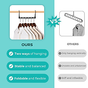 HOUSE DAY Space Saving Plastic Clothes Hangers, 20 Pack, Black, Professional Brand, Ideal for Closet Organization, Can Hold Up to 30 Pounds