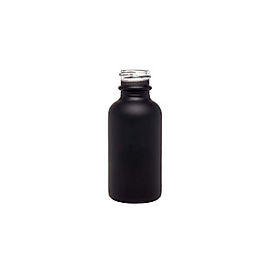 12 Pack Black Coated Boston Round Essential Oils Aromatherapy Glass Bottles Jar With Black dropper cap, 1oz