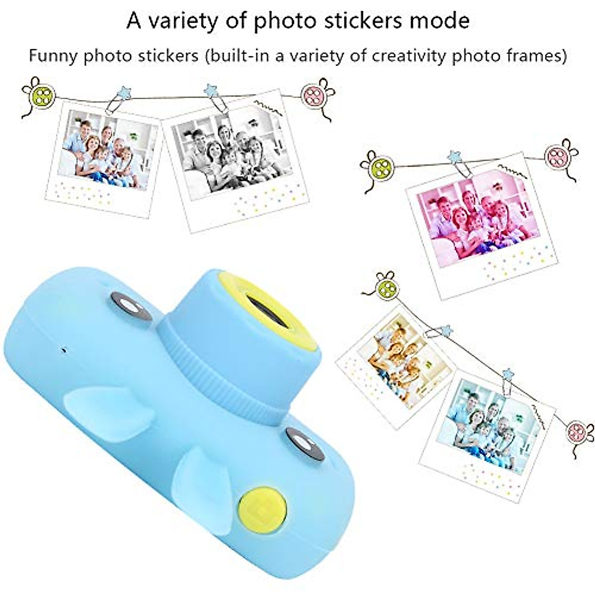 Qinlorgo Cartoon Digital Camera, ABS Convenient Baby Mini Camera with 1200mAh Battery for Child for Kids for Game for Video Recording(X500 Rabbit)