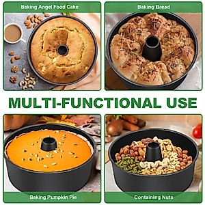 P&P CHEF Nonstick Angel Food Cake Pan, 10 Inch Cake Pan Round Baking Tin, Tube Pan for Baking Pound Cake, Conical Hollow & One-piece Design, Stainless Steel Core & Heavy-duty, Oven Safe