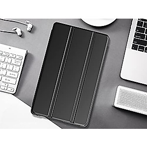 MoKo Case Fits Samsung Galaxy Tab A7 Lite 8.7 Inch (SM-T225/T220/T227), Lightweight Stand Smart Case Hard Shell Cover for Samsung Tab A7 Lite Tablet 2021 – Black