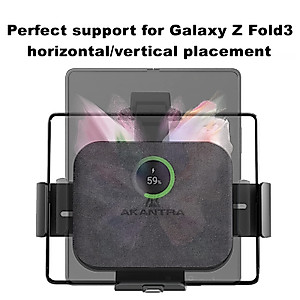 Akantra Alcantara 15W Dual Coil Qi Wireless Car Charger Mount Holder Compatible for Samsung Galaxy Z Fold5 Fold4 Fold3 Z Fold2 Fold S23 Ultra iPhone 15 Pro Max Auto Clamp Fast Car Charger