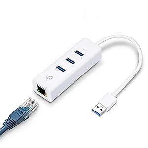 TP-Link USB 3.0 to Ethernet Adapter, Portable 3-port USB Hub with 1 Gigabit RJ45 Ethernet Port Laptop Network Adapter, Supports Win 7/8/8.1/10, Mac OS X (10.6-10.14), Linux OS and Chrome OS