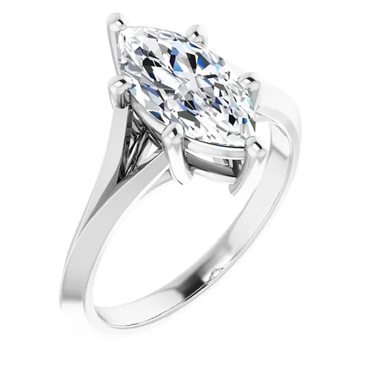 10K Solid White Gold Handmade Engagement Rings 2.0 CT Marquise Cut Moissanite Diamond Solitaire Wedding/Bridal Ring Set for Womens/Her Propose Ring (6)