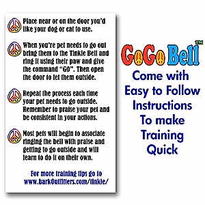 barkOutfitters GoGo Bell Dog Doorbell for Housebreaking/Housetraining Door Bell/Potty Training Your Poochie to Let You Know When They Need to Tinkle (Black, Qty 1)