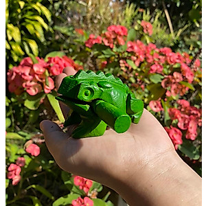 Percussion Instruments Wooden Frog 3 Pcs Set of 4 Inch Frog, 3 Inch Frog, 2.25 Inch Frog, Wooden Frog Musical Instrument Home Decor. (Black/Green/Brown Colors)