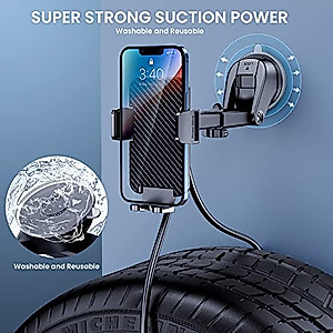 Phone Mount for Car Phone Holder Mount [Military-Grade Suction] Cell Phone Car Holder Universal Phone Stand for Car Dashboard Windshield Cell Phone Automobile Cradles Fit iPhone Android Smartphone