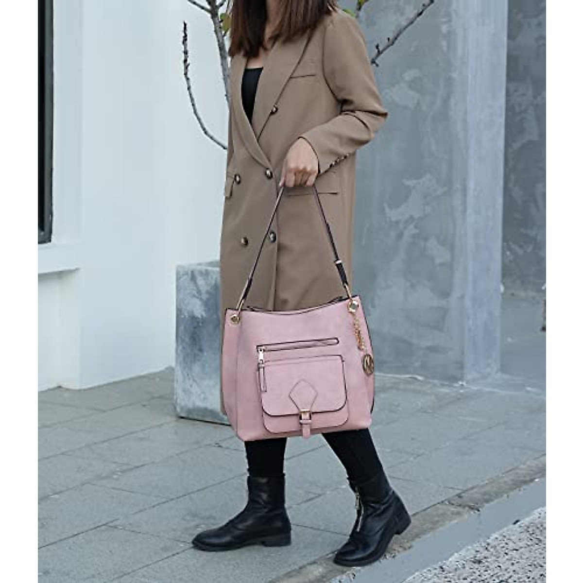 MKF Fashion Hobo Bag for Women – PU Leather Top Handle Handbag Purse – Crossbody Shoulder Strap Lady Pocketbook Ivette Navy